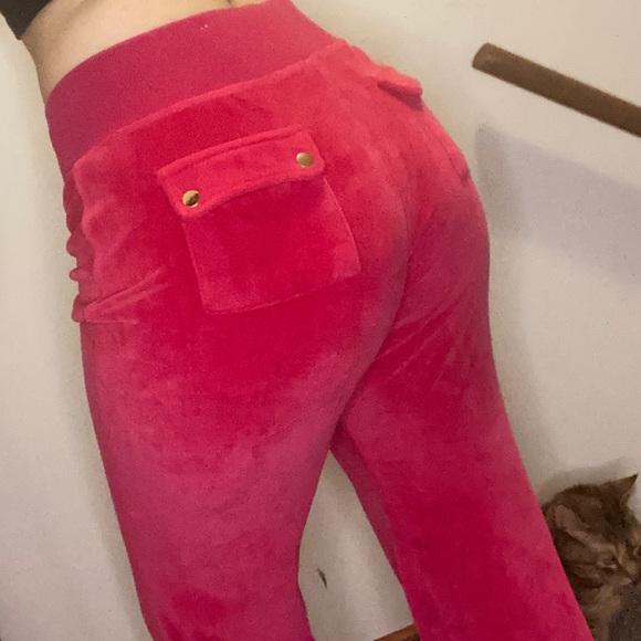 Pants & Jumpsuits | Hot Pink Velvet Tracksuit Pants | Poshmark